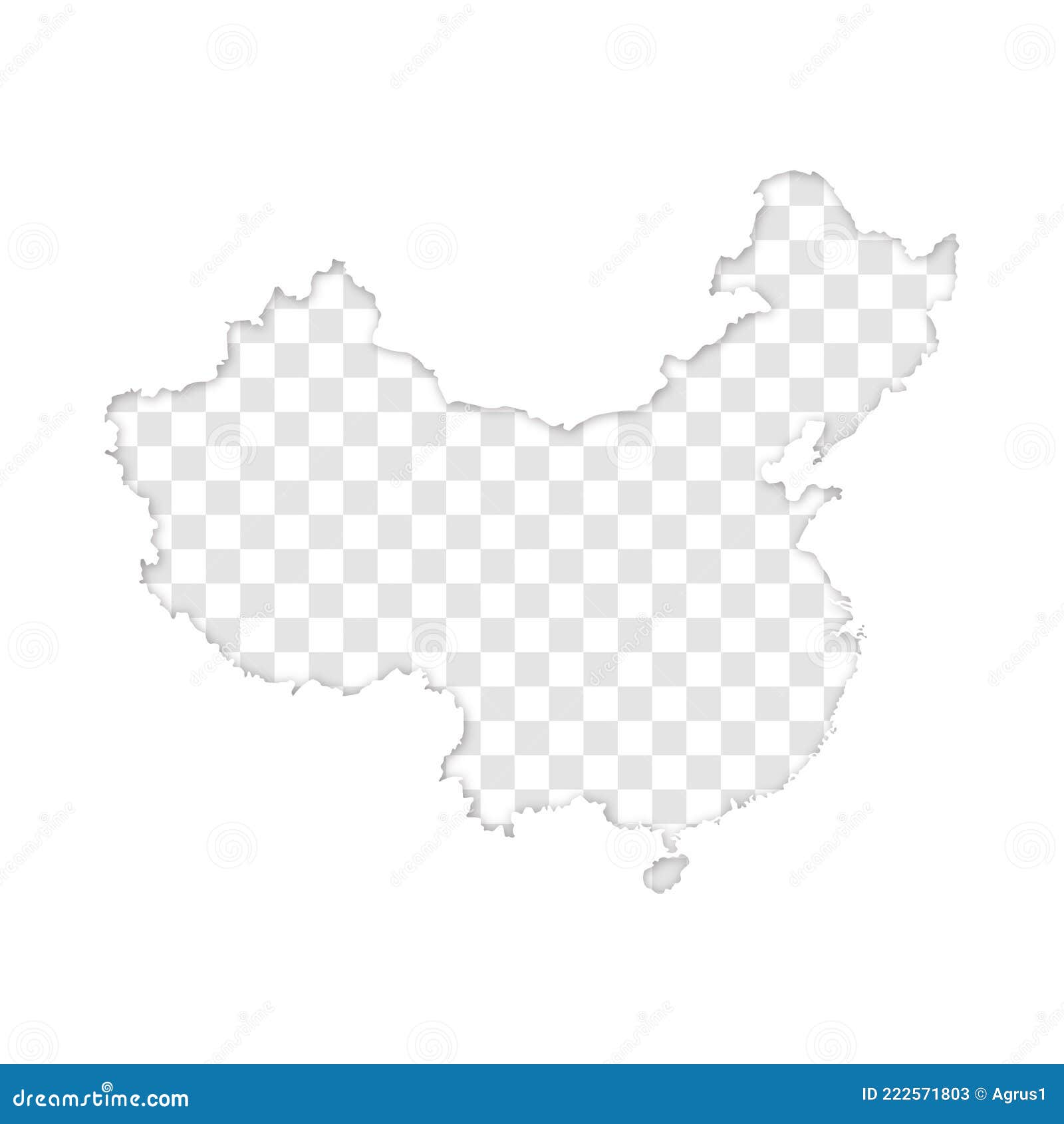 Transparent Silhouette of China Map with Shadow Stock Vector ...