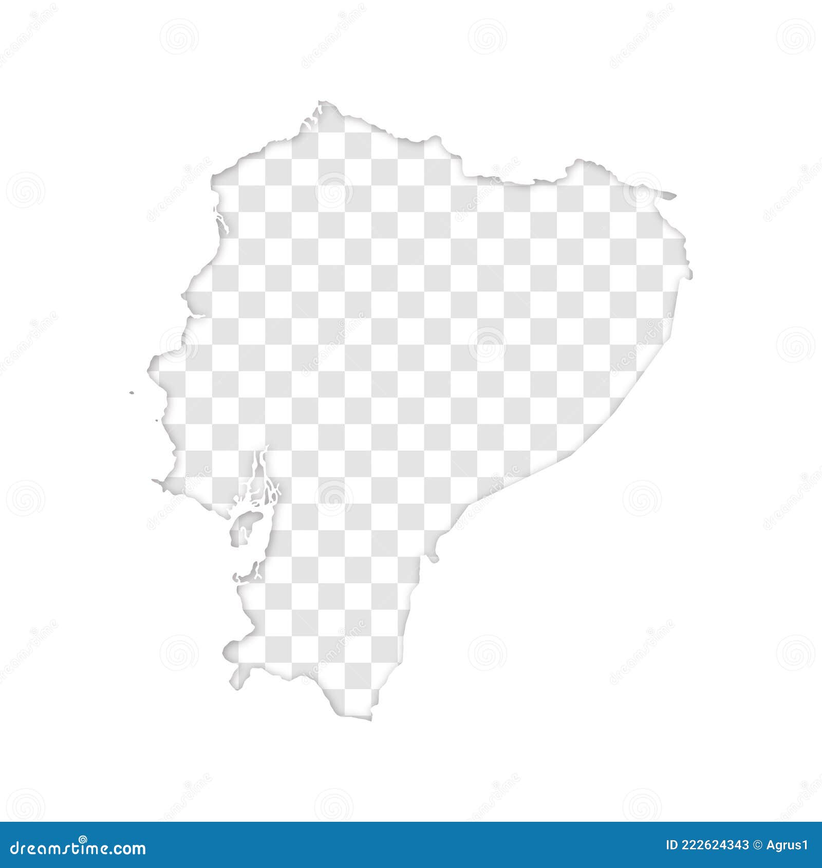 Transparent Silhouette of Ecuador Map with Shadow Stock Vector ...