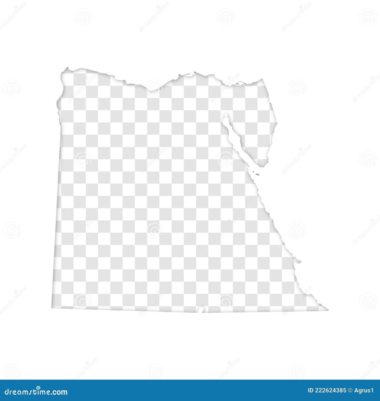 Transparent Silhouette of Egypt Map with Shadow Stock Vector ...