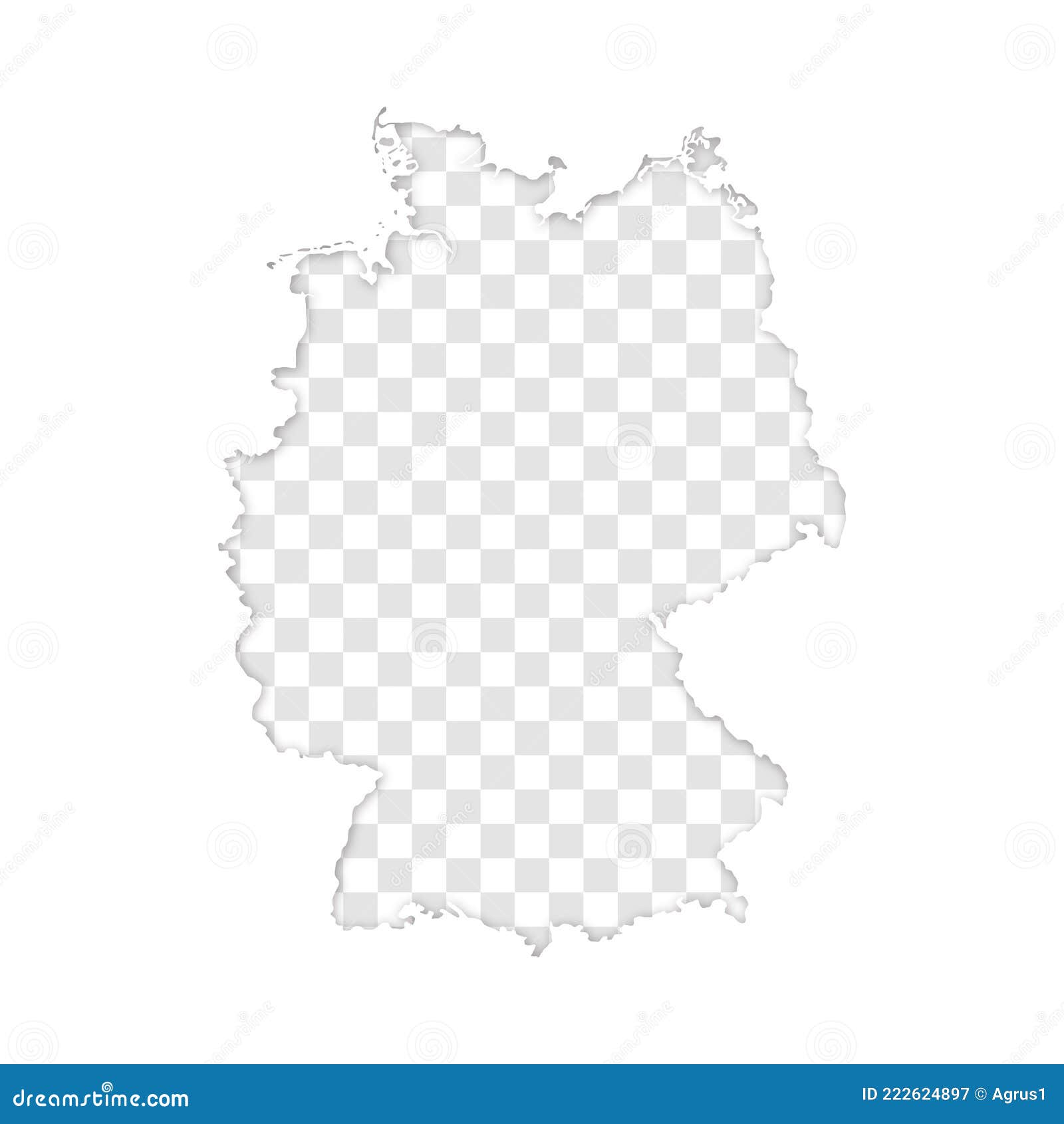 Transparent Silhouette of Germany Map with Shadow Stock Vector ...