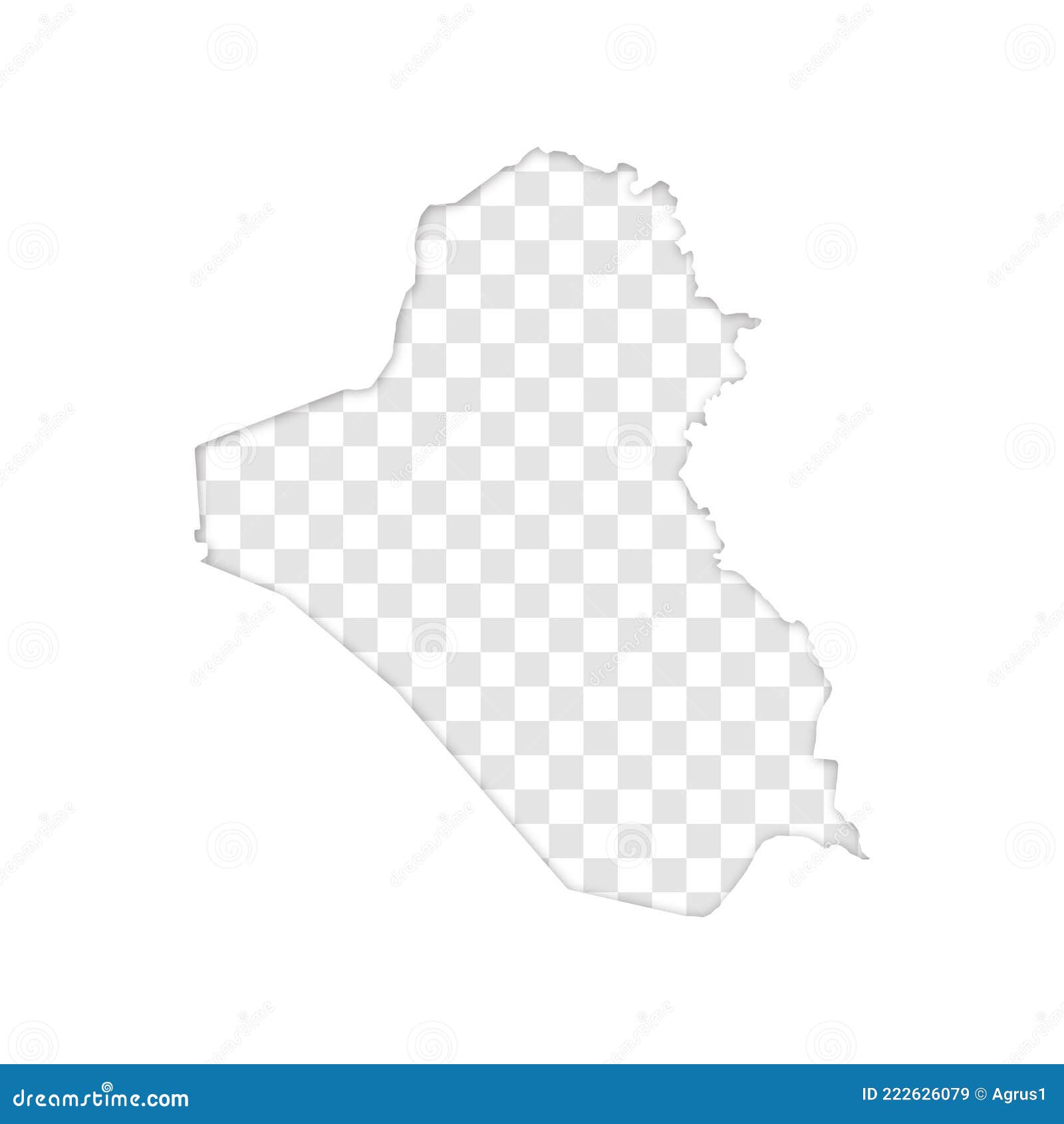 Transparent Silhouette of Iraq Map with Shadow Stock Vector ...