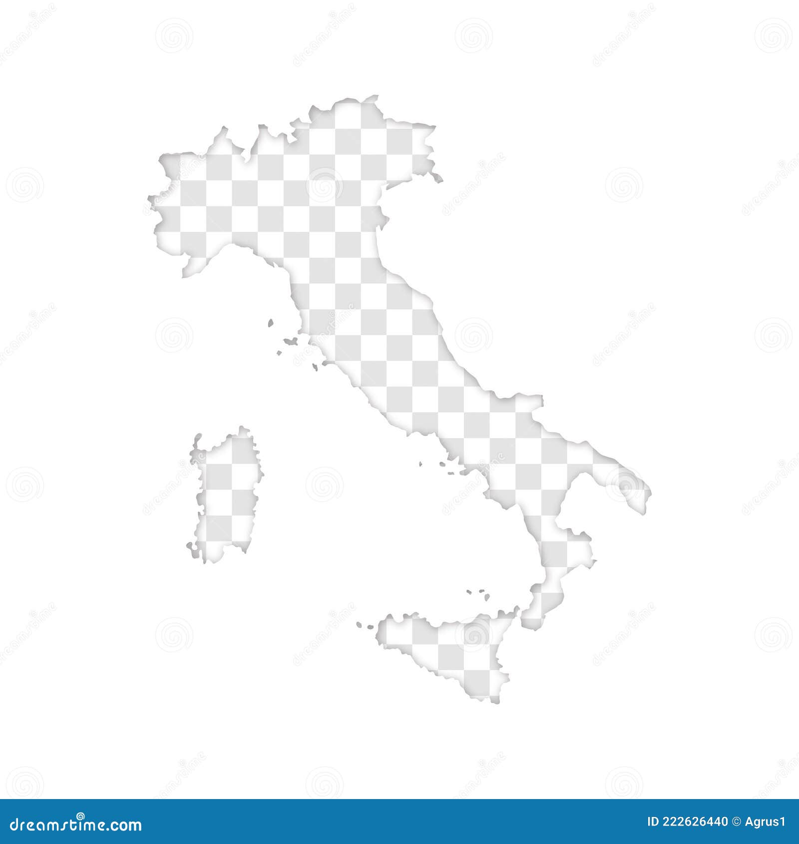 Transparent Silhouette of Italy Map with Shadow Stock Vector ...