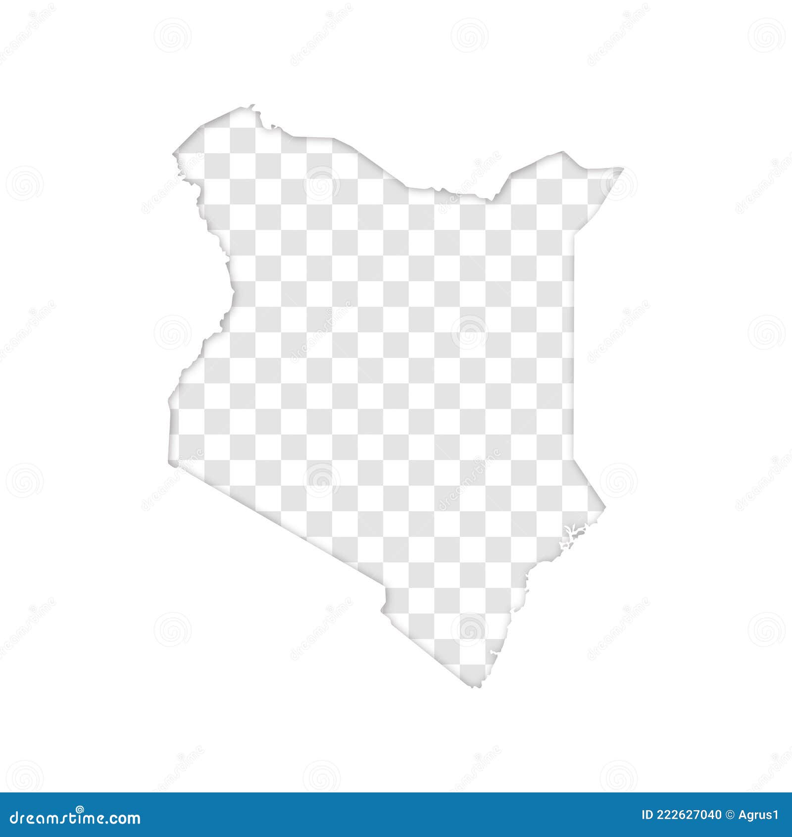 Transparent Silhouette of Kenya Map with Shadow Stock Vector ...