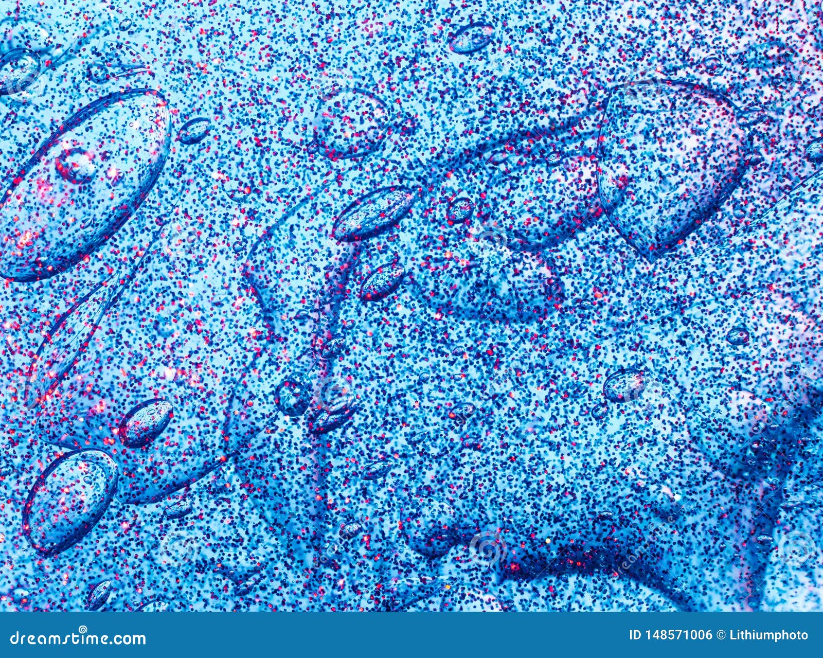 Transparent Slime with Glittering Multicolor Particles and Bubbles ...