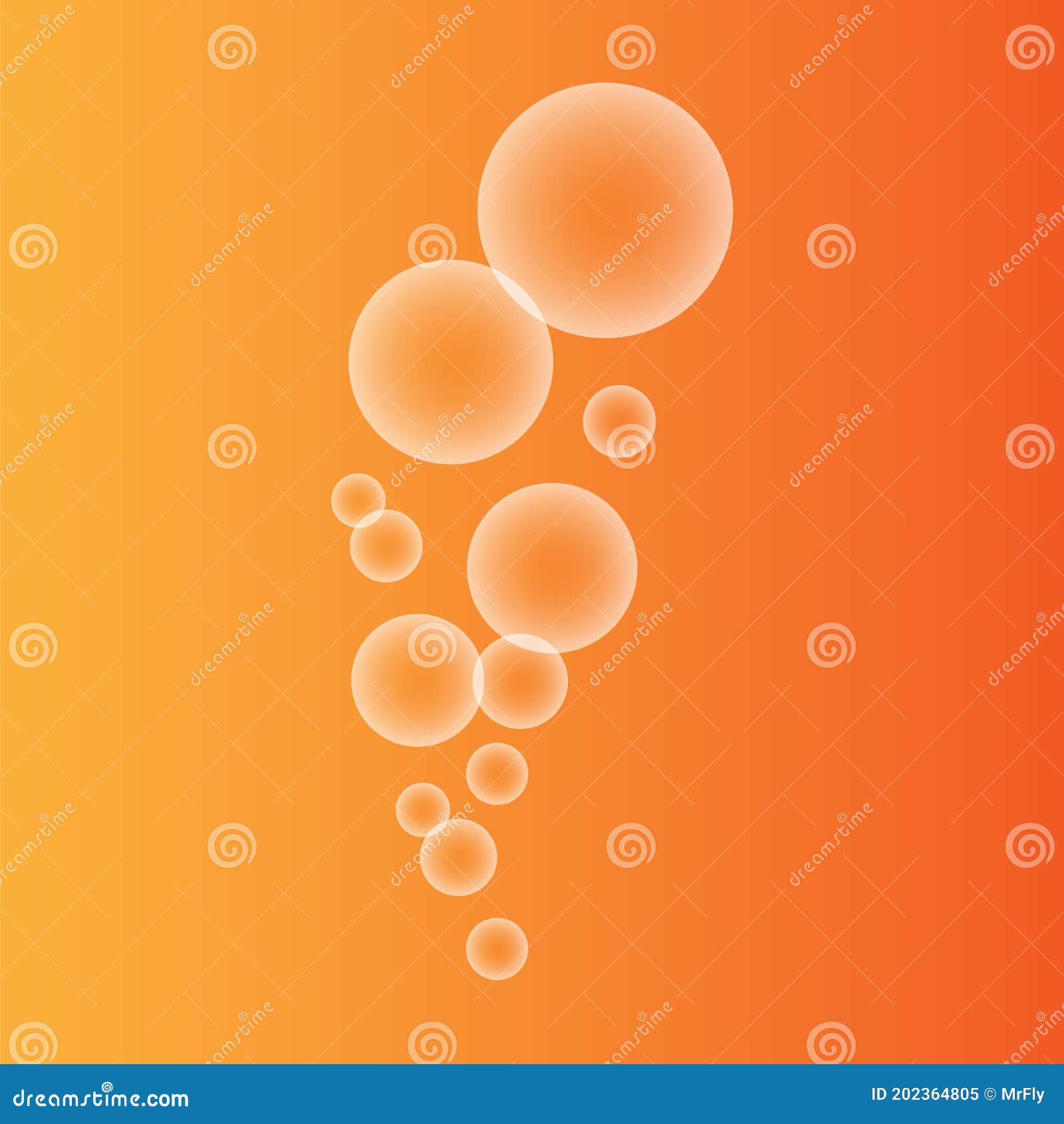 Transparent Soap Bubbles on Fading Orange, Vector Illustration Stock ...