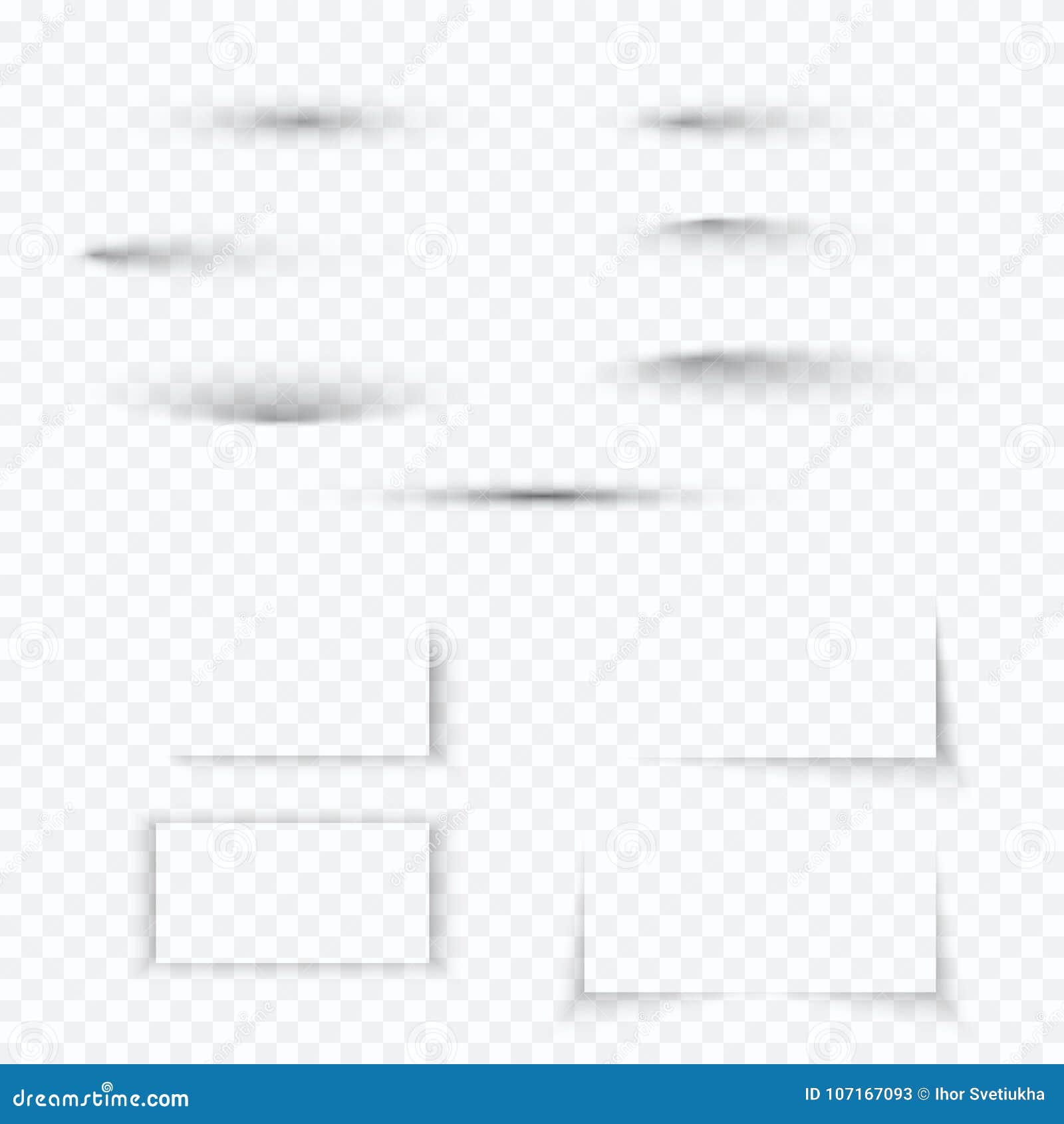 Transparent Soft Shadow Set. Realistic Shadow Effect Collection with ...