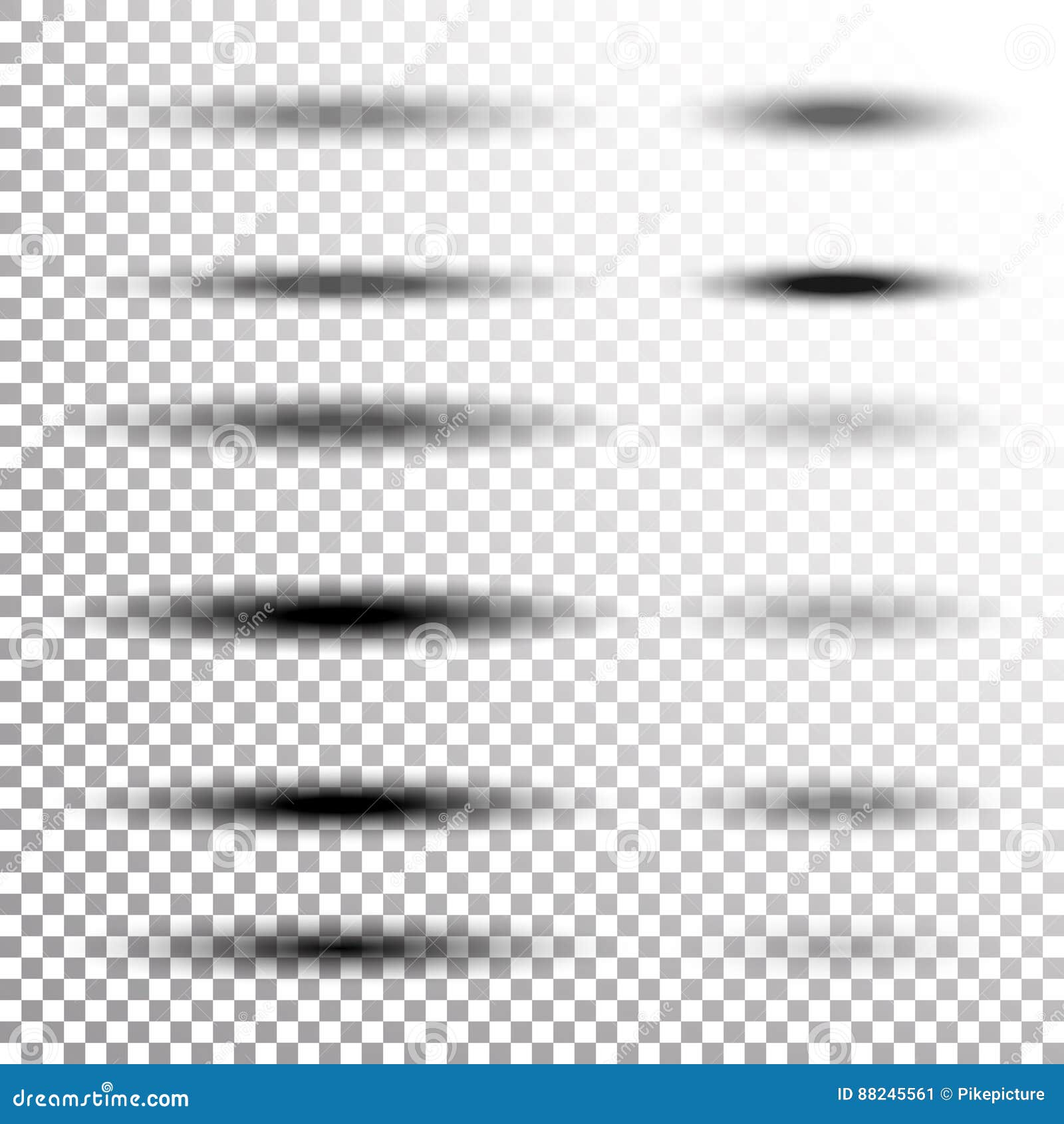 Transparent Soft Shadow Vector. Transparency Oval Shadow with Soft ...