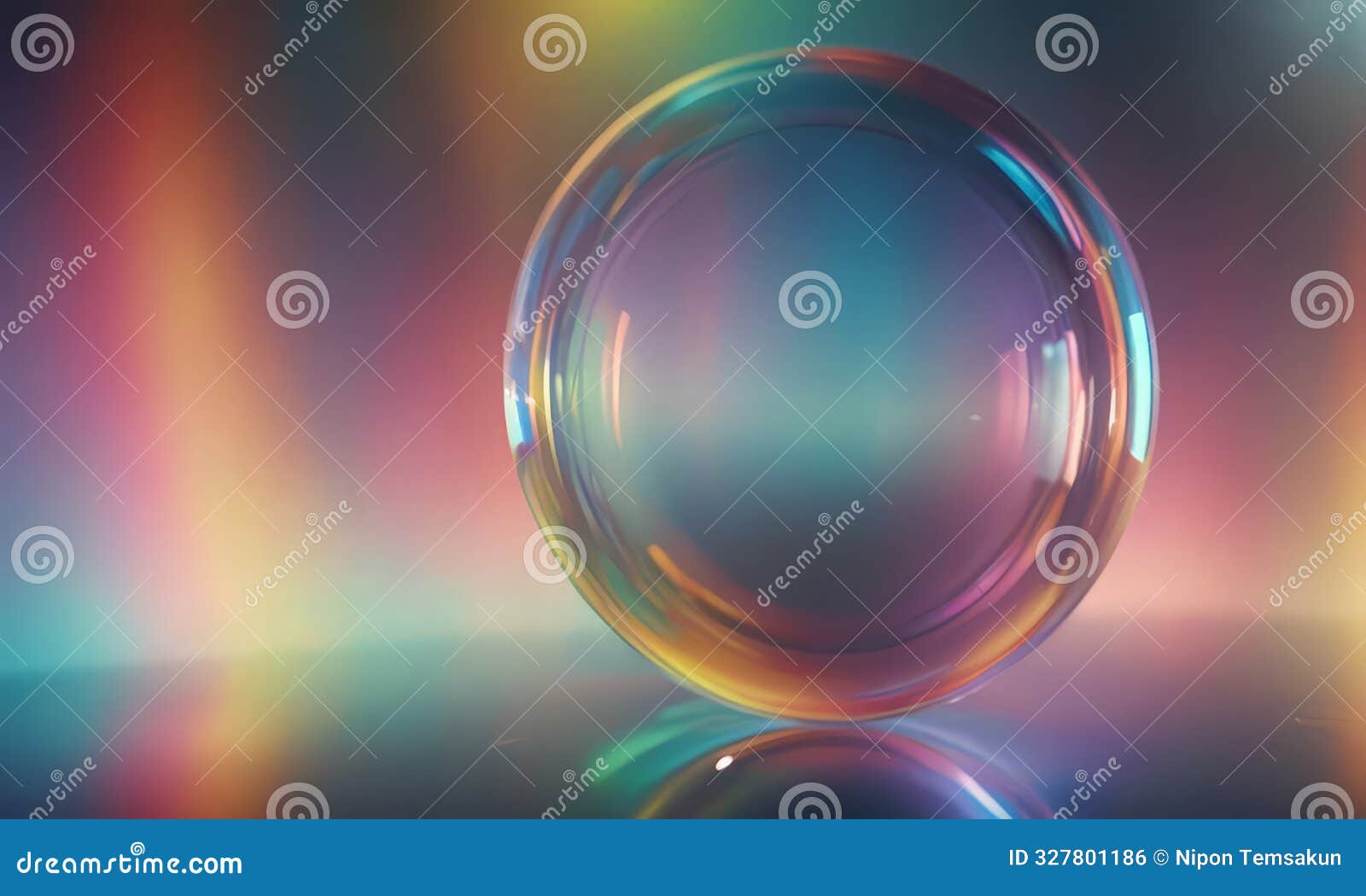 Transparent Sphere with Reflective Surface is Centered Against Gradient ...