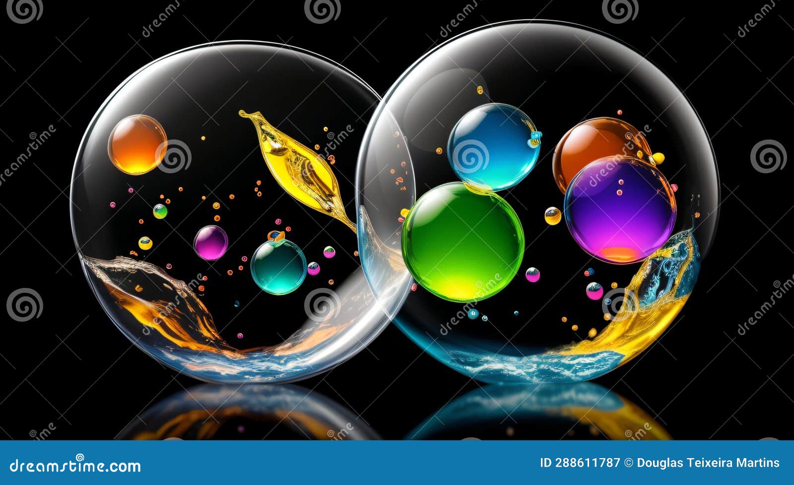 Transparent Spheres with Representation of Colored Molecules Inside ...