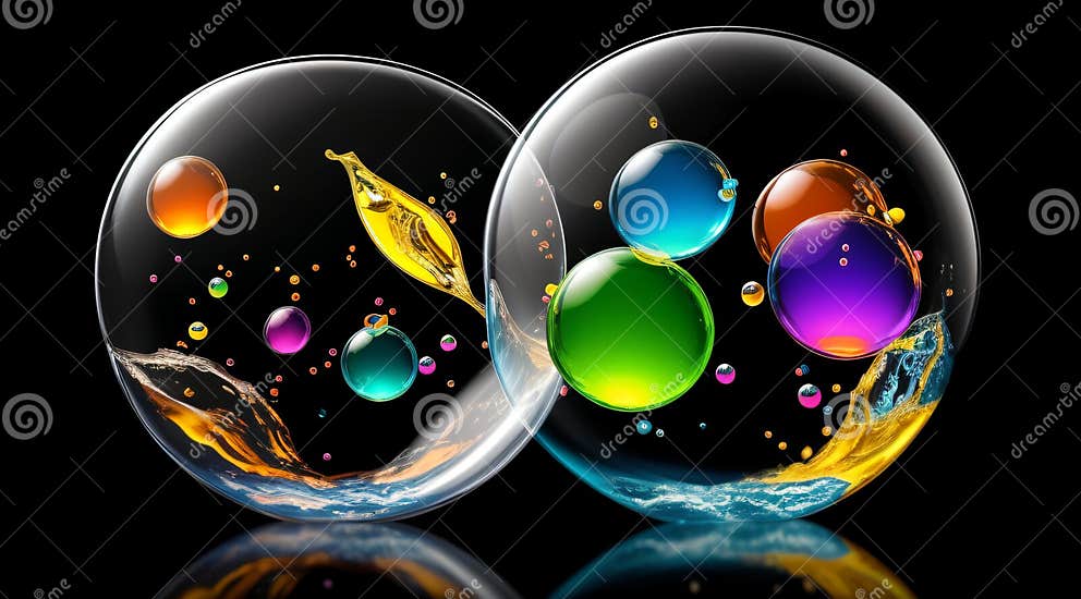 Transparent Spheres with Representation of Colored Molecules Inside ...
