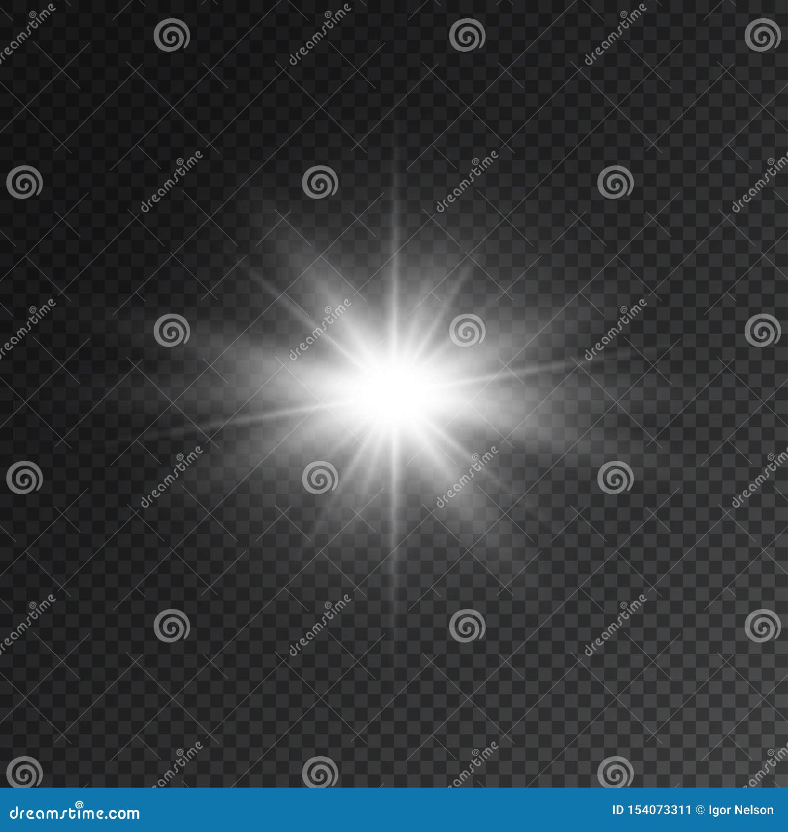 Transparent Star Flash with Spotligh and Lens. Abstract Vector ...