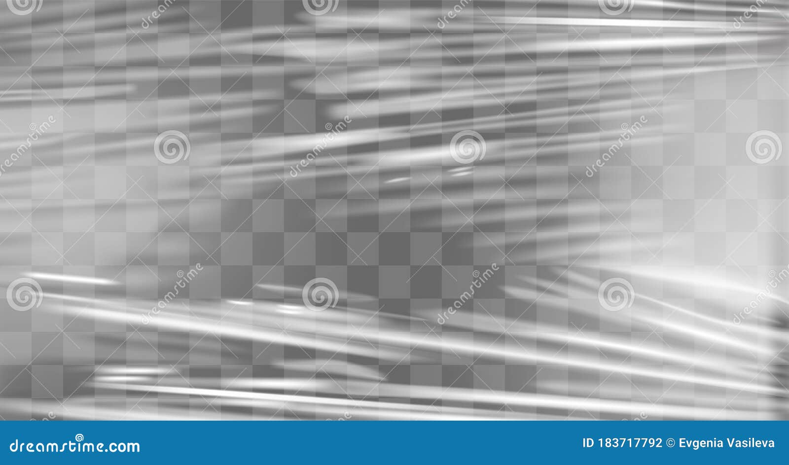 Transparent Stretch Plastic Wrap Texture Set. Realistic Polyethylene ...