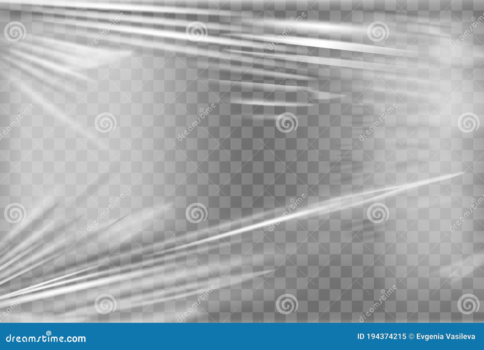 Transparent Stretch Plastic Wrap Texture. Realistic Polyethylene ...