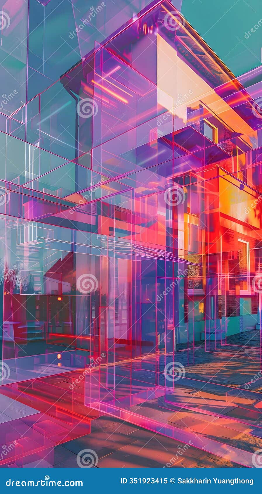 Transparent Structure of a Modern House Design Stock Illustration ...