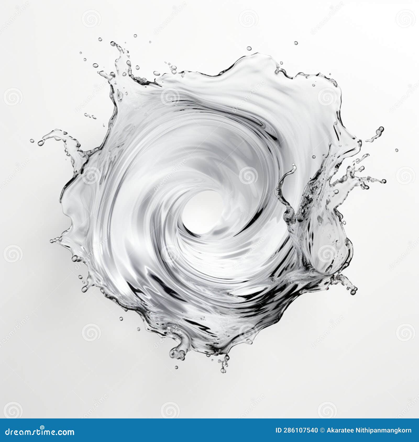 Transparent Swirling Water Splash Isolated on Background Stock ...