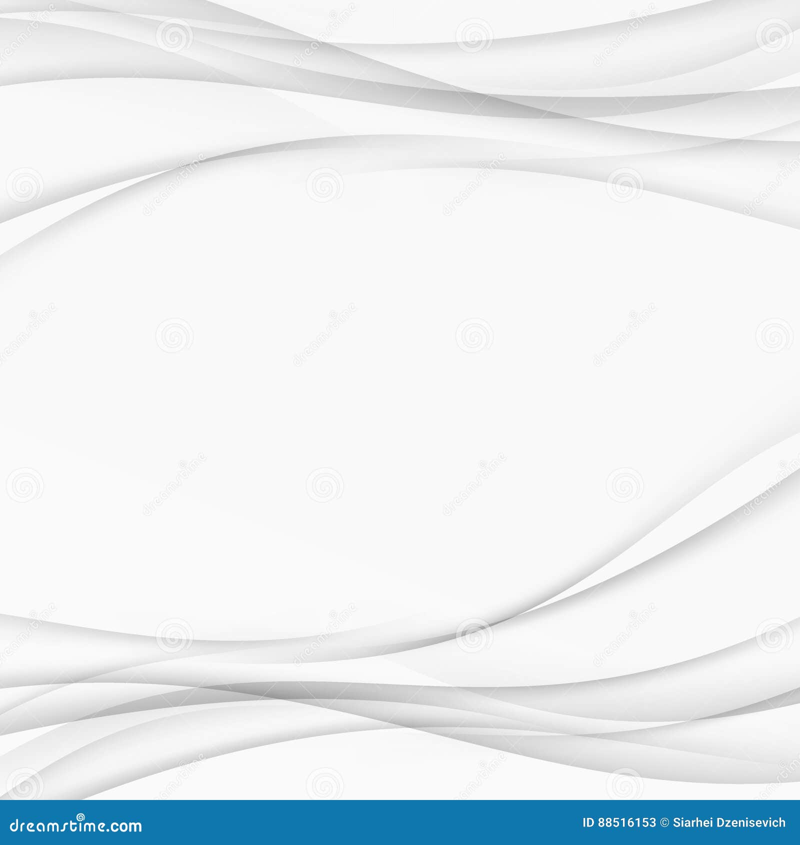 Wave With Shadow.Abstract Blue Lines On A White Background. Line Art ...