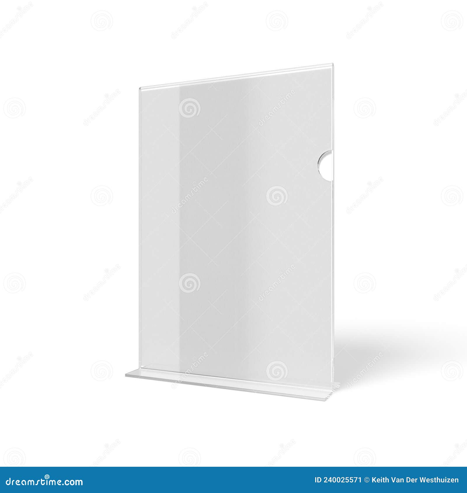 Transparent Table Top Acrylic A5 Brochure Stand Isolated with Paper ...