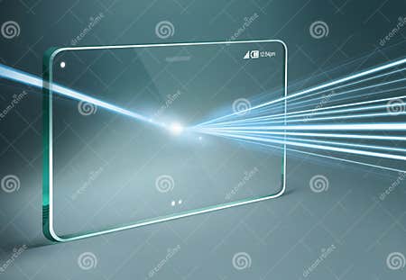 Transparent Tablet with Light Effect Stock Photo - Image of hightech ...
