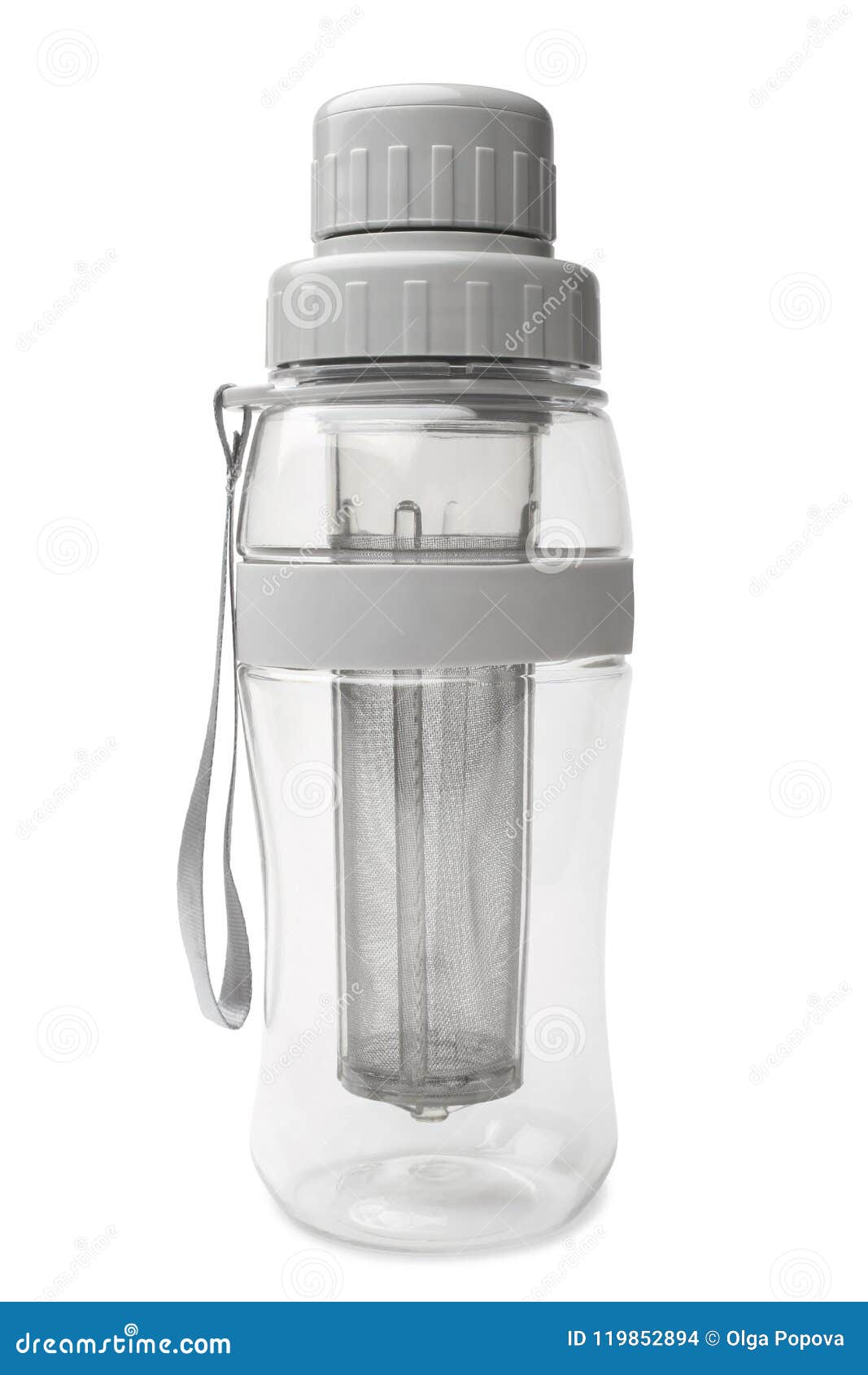 Transparent Tea Bottle with Strainer Stock Photo - Image of infuser ...