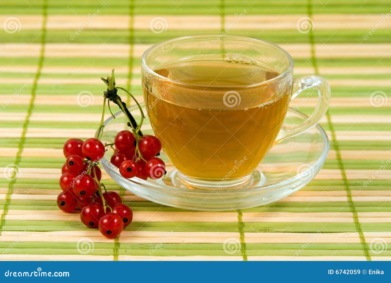 Transparent Teacup with Tea and Red Currant Stock Image - Image of ...