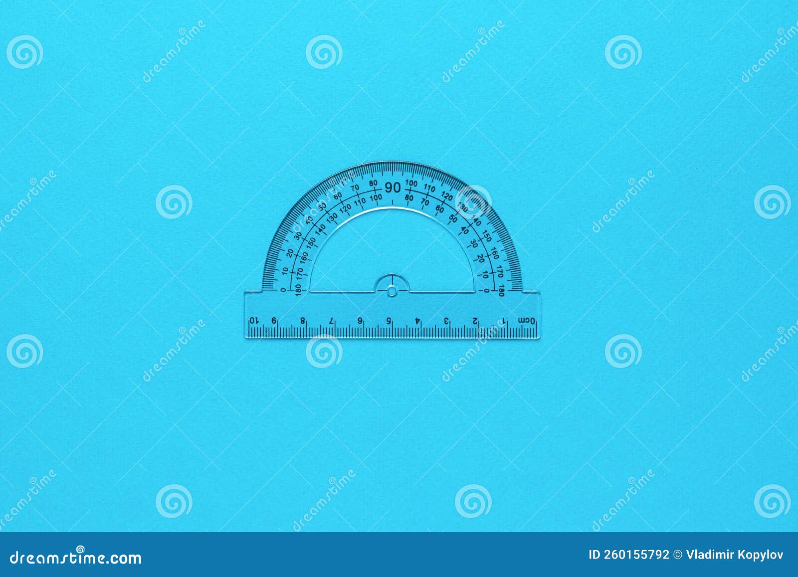 Transparent Tool for Measuring Angles on a Blue Background Stock Photo ...