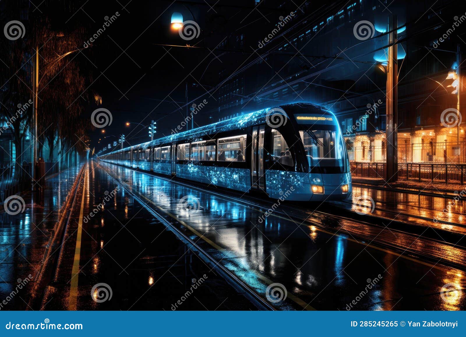 Transparent Train and Railway Tracks from Transparency of Dots Blue ...