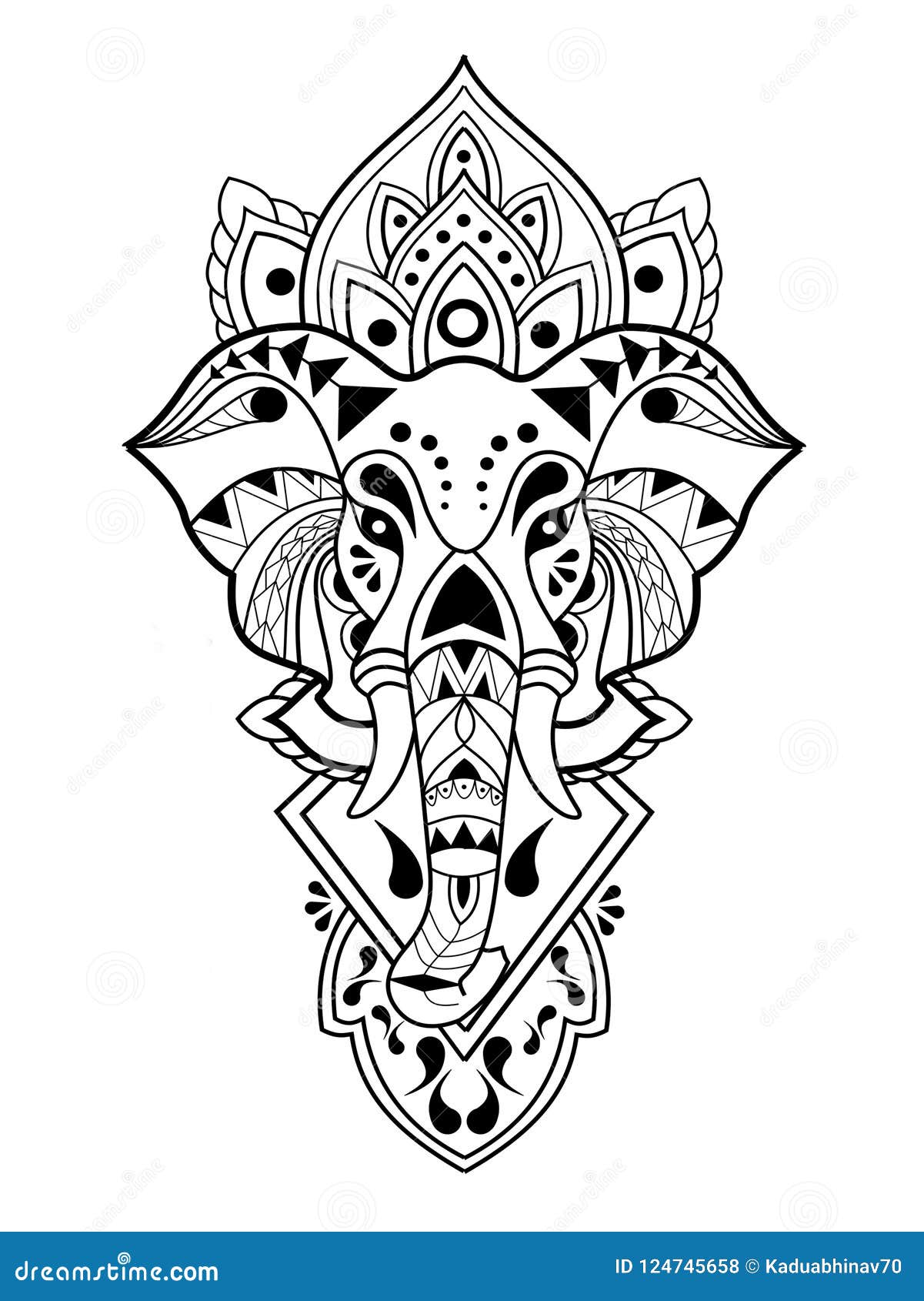 Transparent Tusker Art Design Stock Photo - Illustration of tshirtart ...