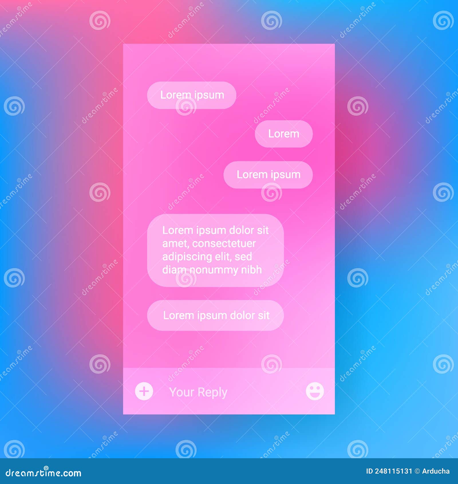 Transparent User Interface Chatting Online Mobile App Stock Vector ...