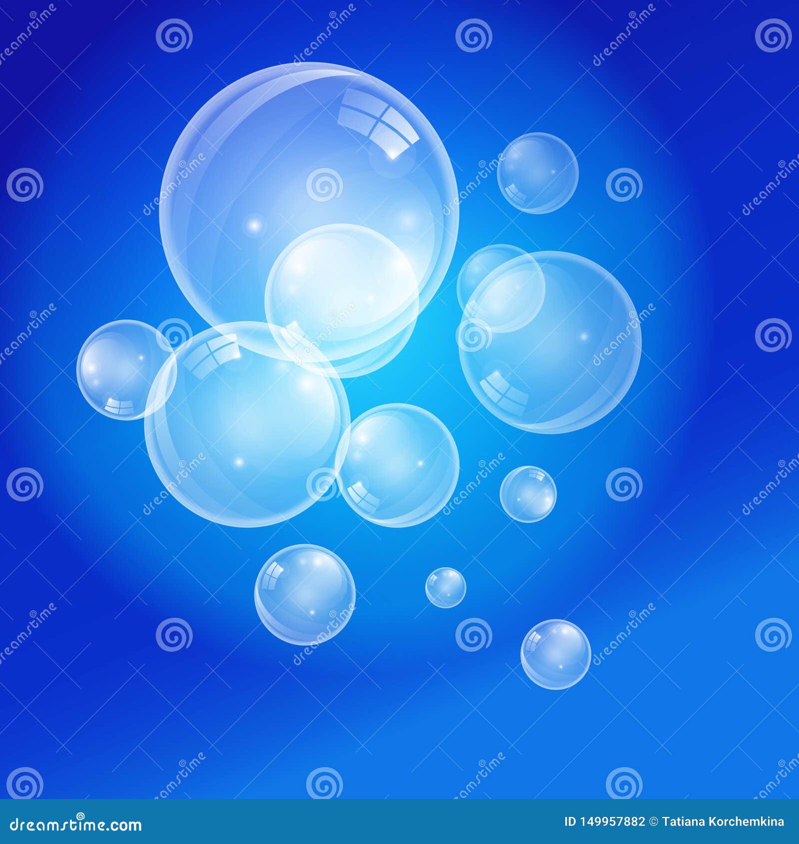 Transparent Vector Bubbles on Blue Background Stock Vector ...
