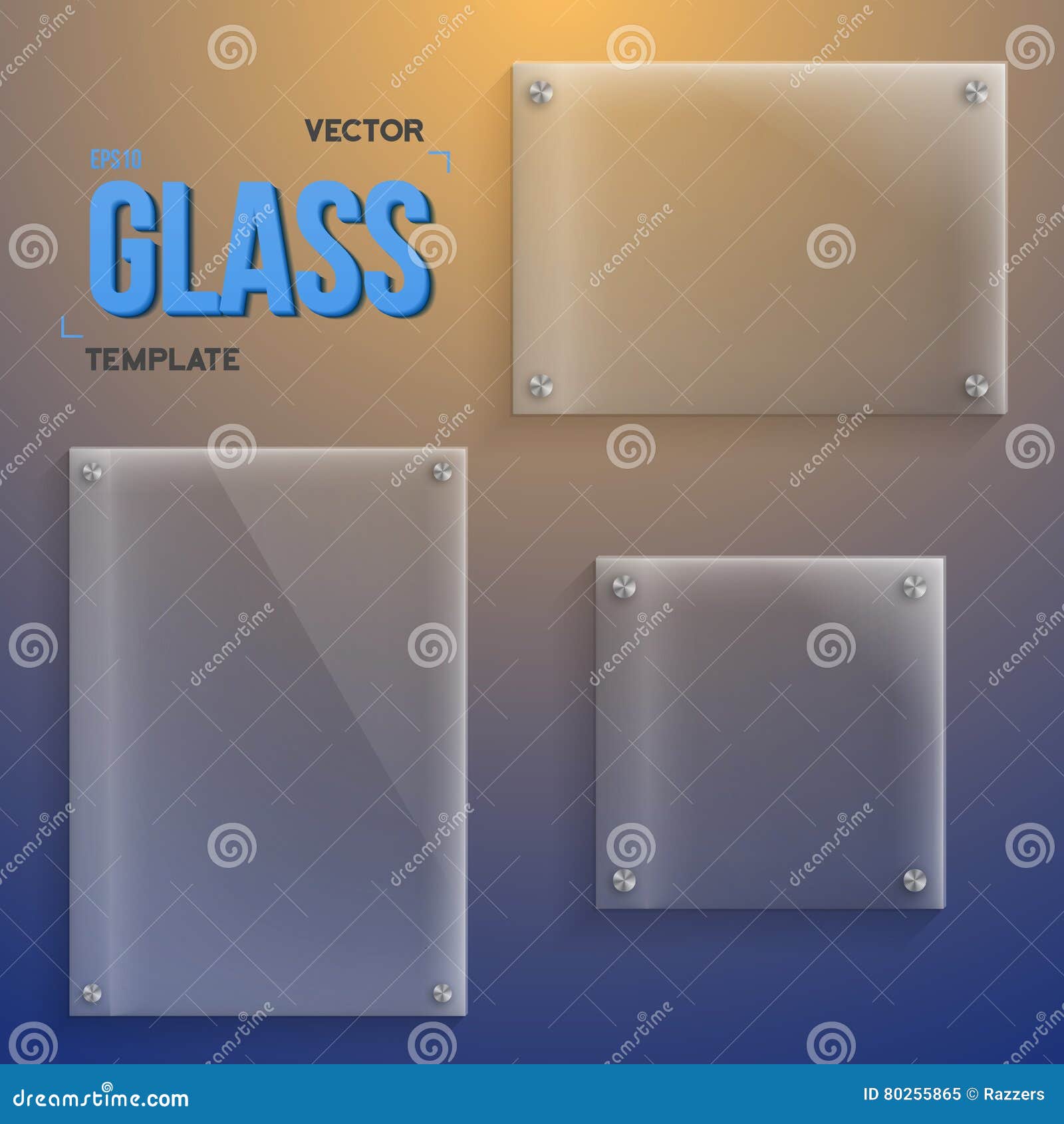 Transparent Vector Glass. Set of Realistic Vector Glass Frame Stock ...