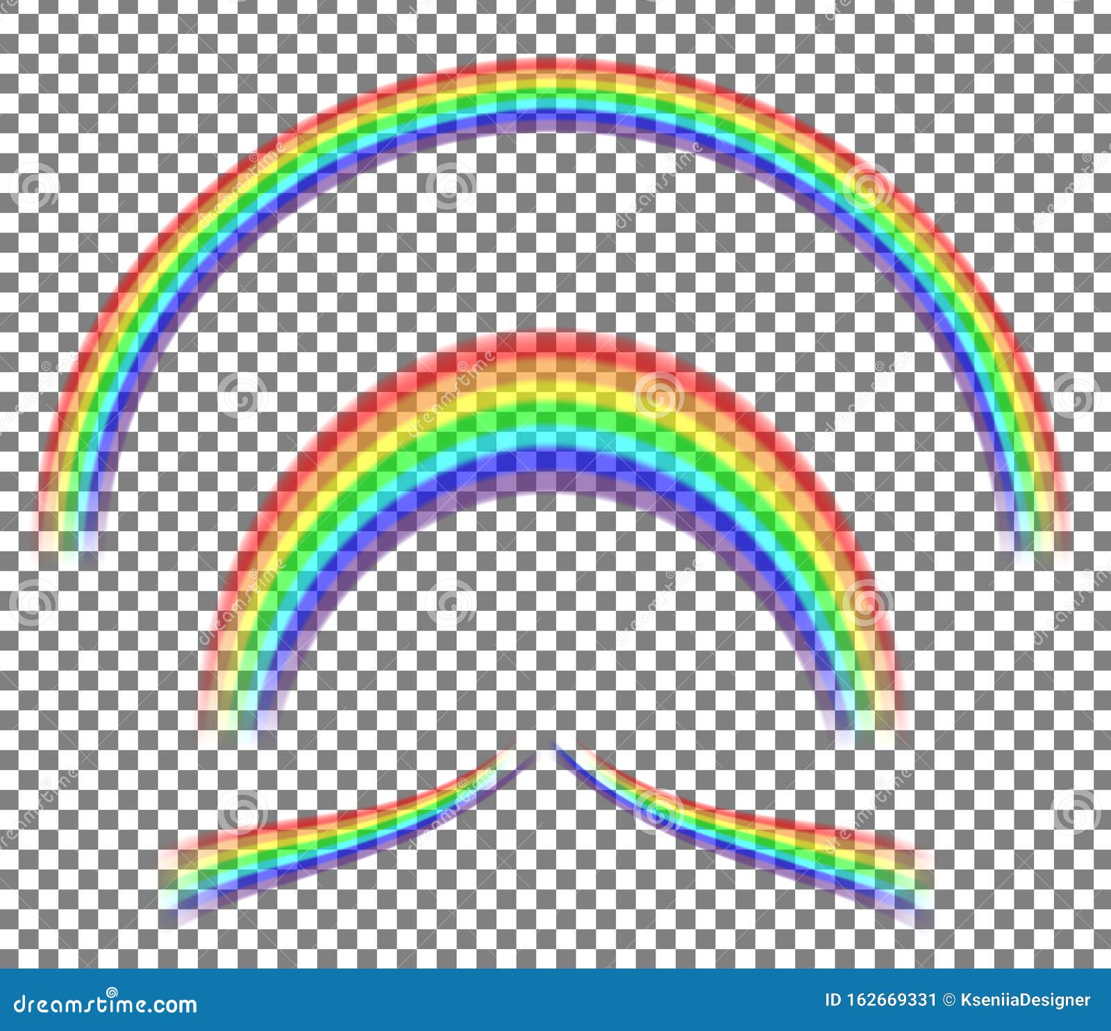 Rainbow Realistic On Transparent Background. Vector Isolated Rainbow ...