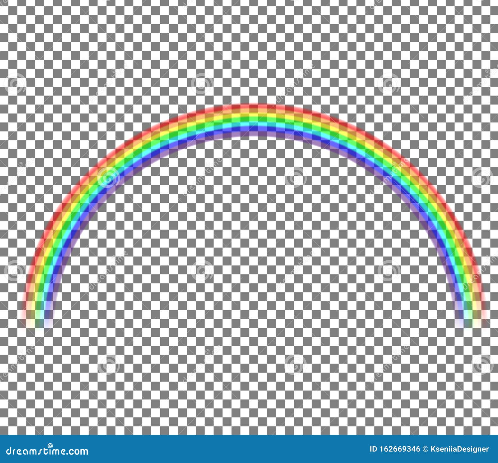 Rainbow Realistic On Transparent Background. Vector Isolated Rainbow ...