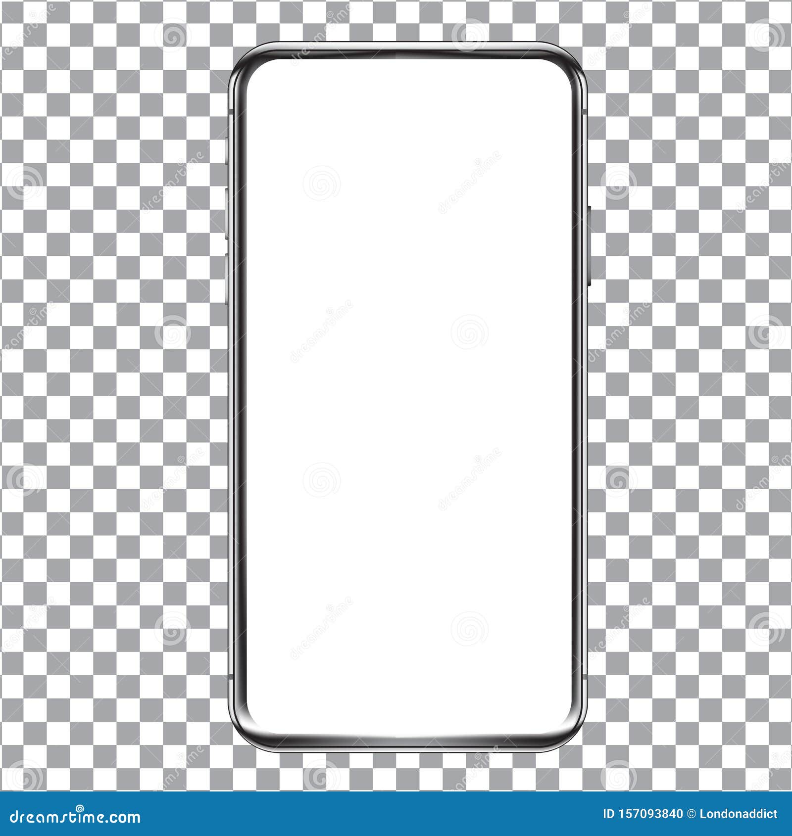 Transparent Vector Smartphone Mockup. 3D Illustration of a Modern Cell ...
