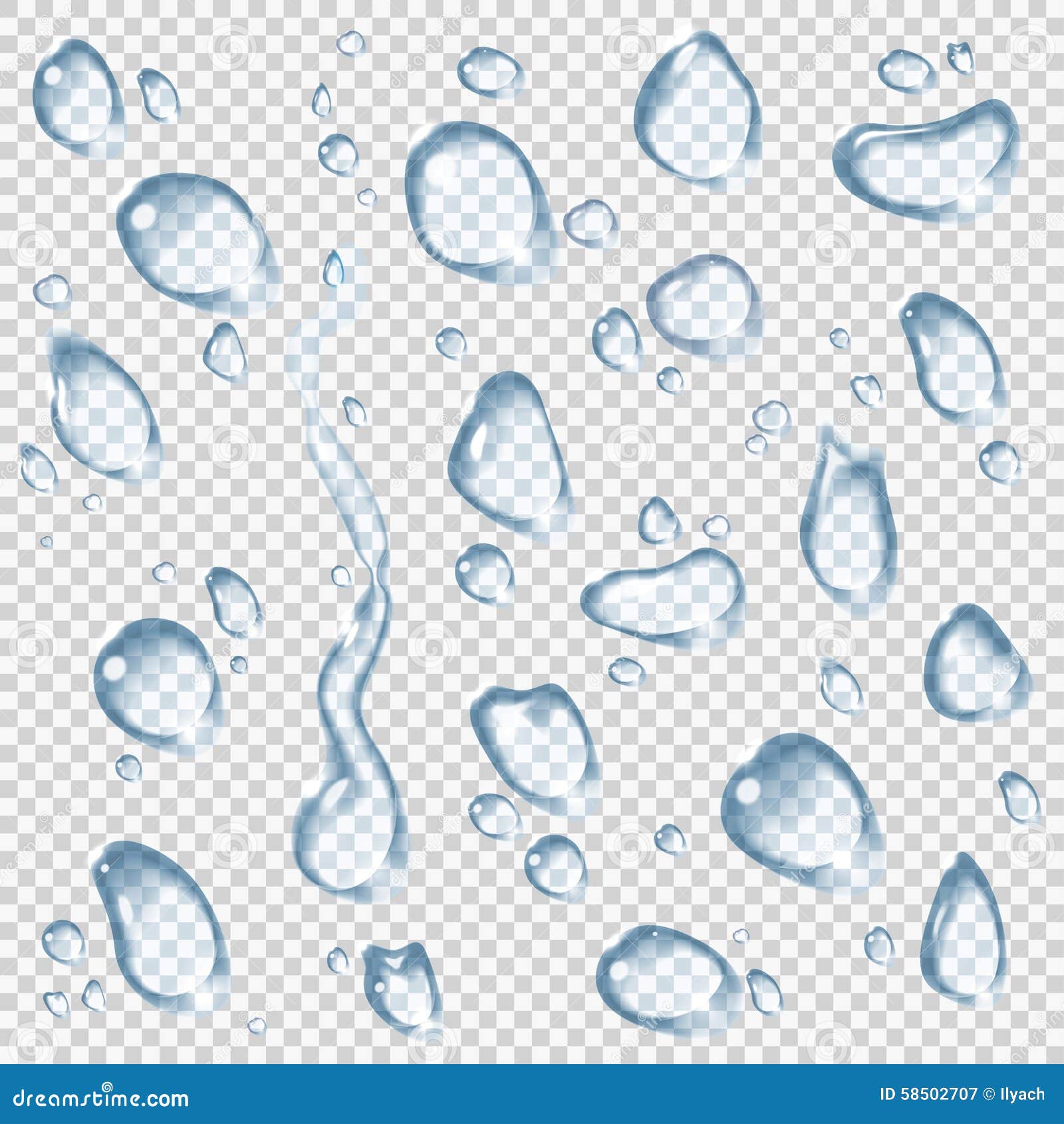 Transparent Vector Water Drops Set. Stock Vector - Illustration of ...