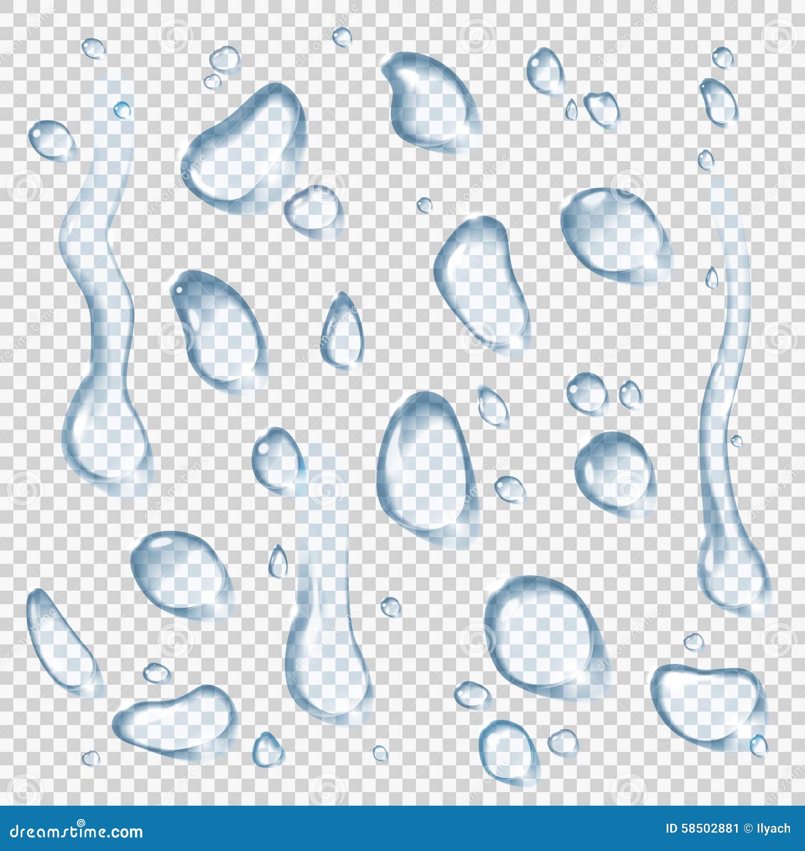 Transparent Vector Water Drops Set 2. Stock Vector - Illustration of ...
