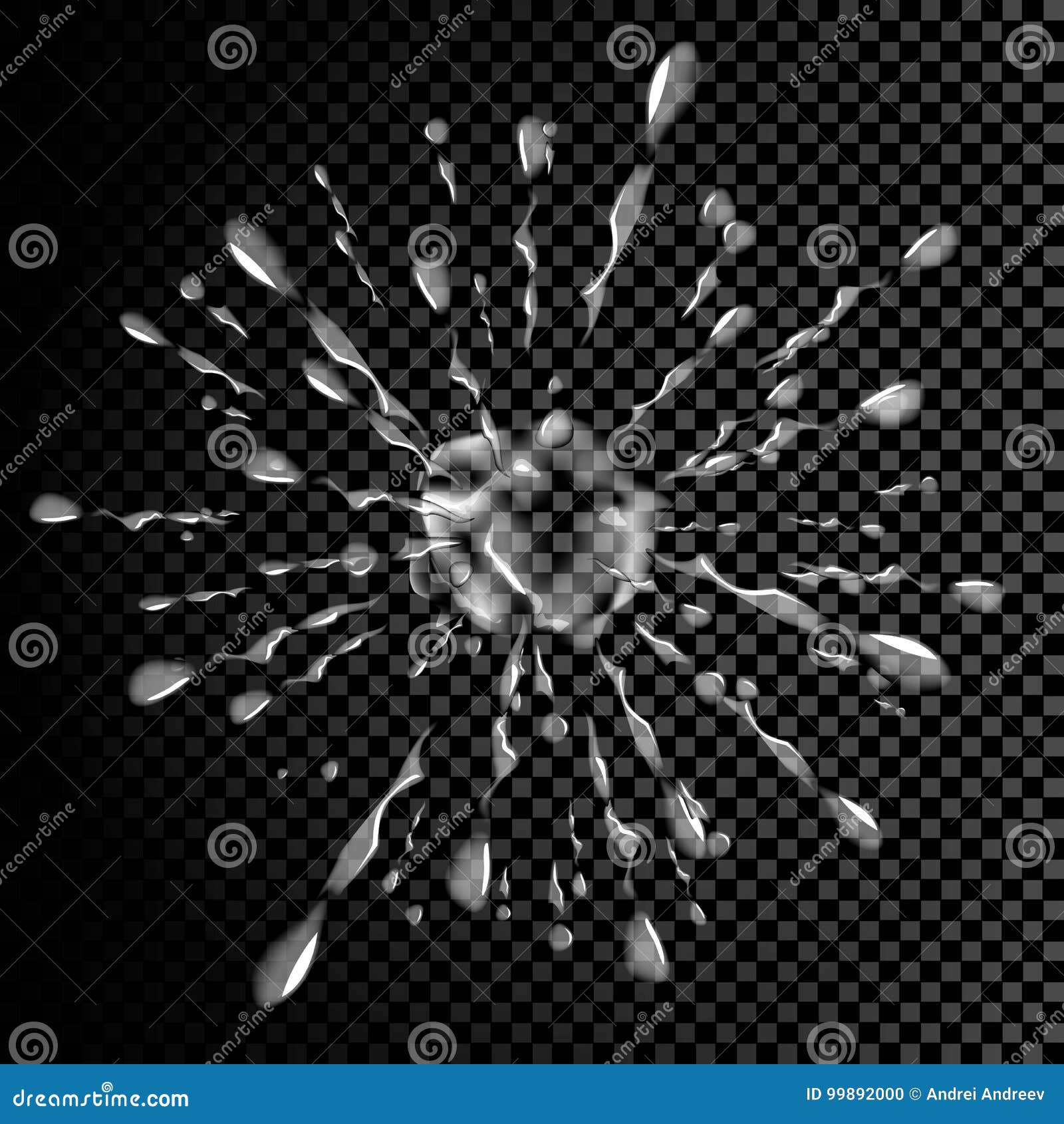 Transparent Vector Water Splash in a Circle, the Explosion on a ...