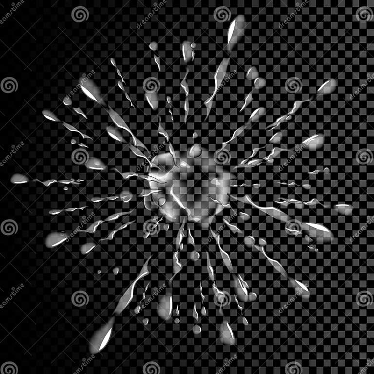 Transparent Vector Water Splash in a Circle, the Explosion on a ...