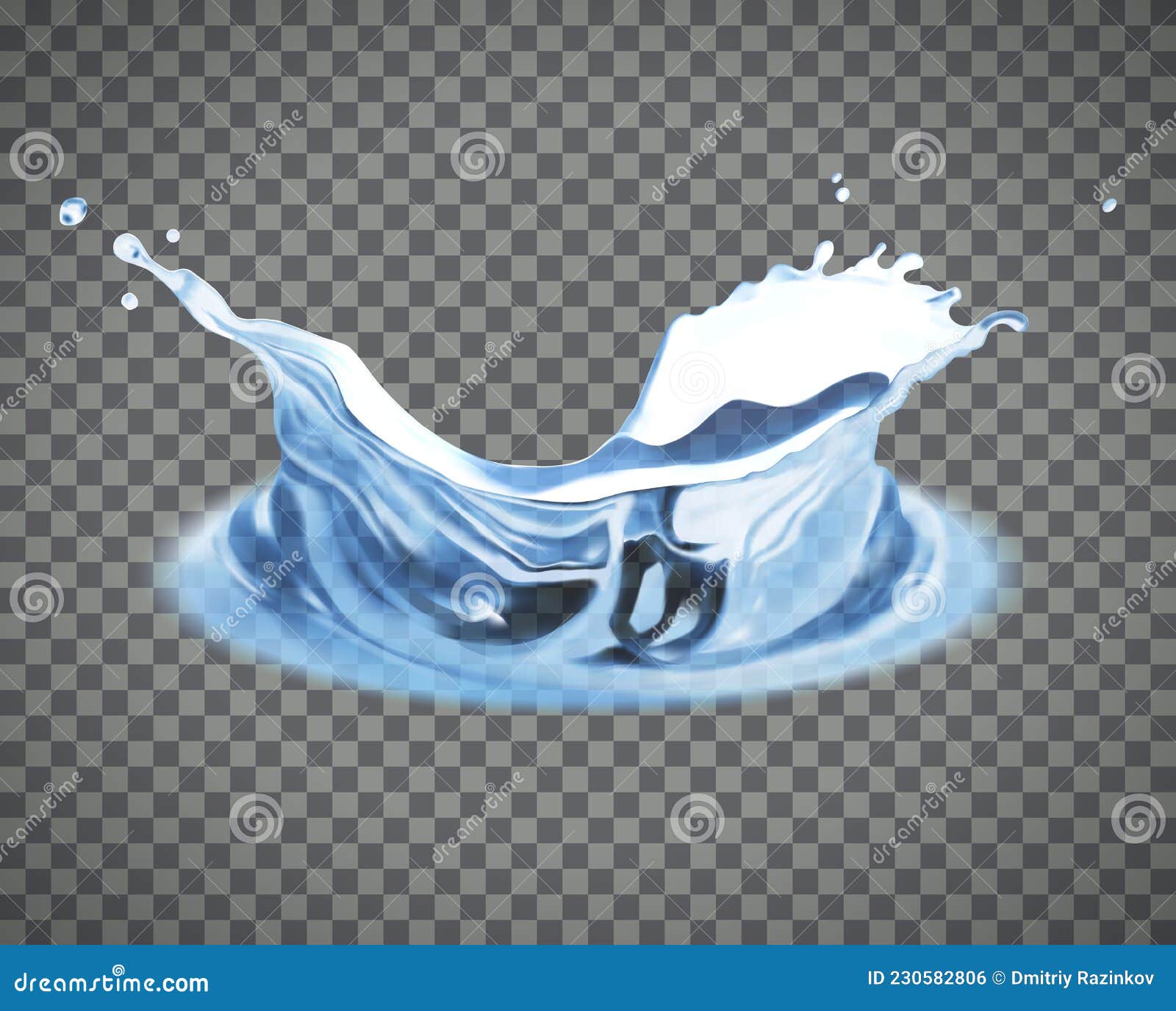 Transparent Vector Water Splash Isolated on Light Background Stock ...