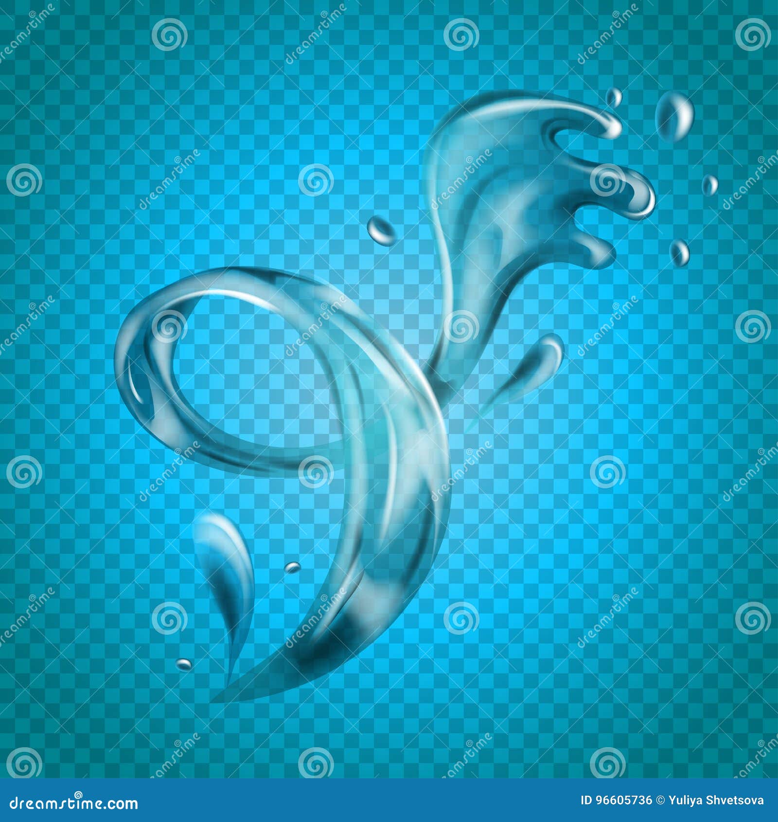Transparent Vector Water Splash on Light Background Stock Vector ...