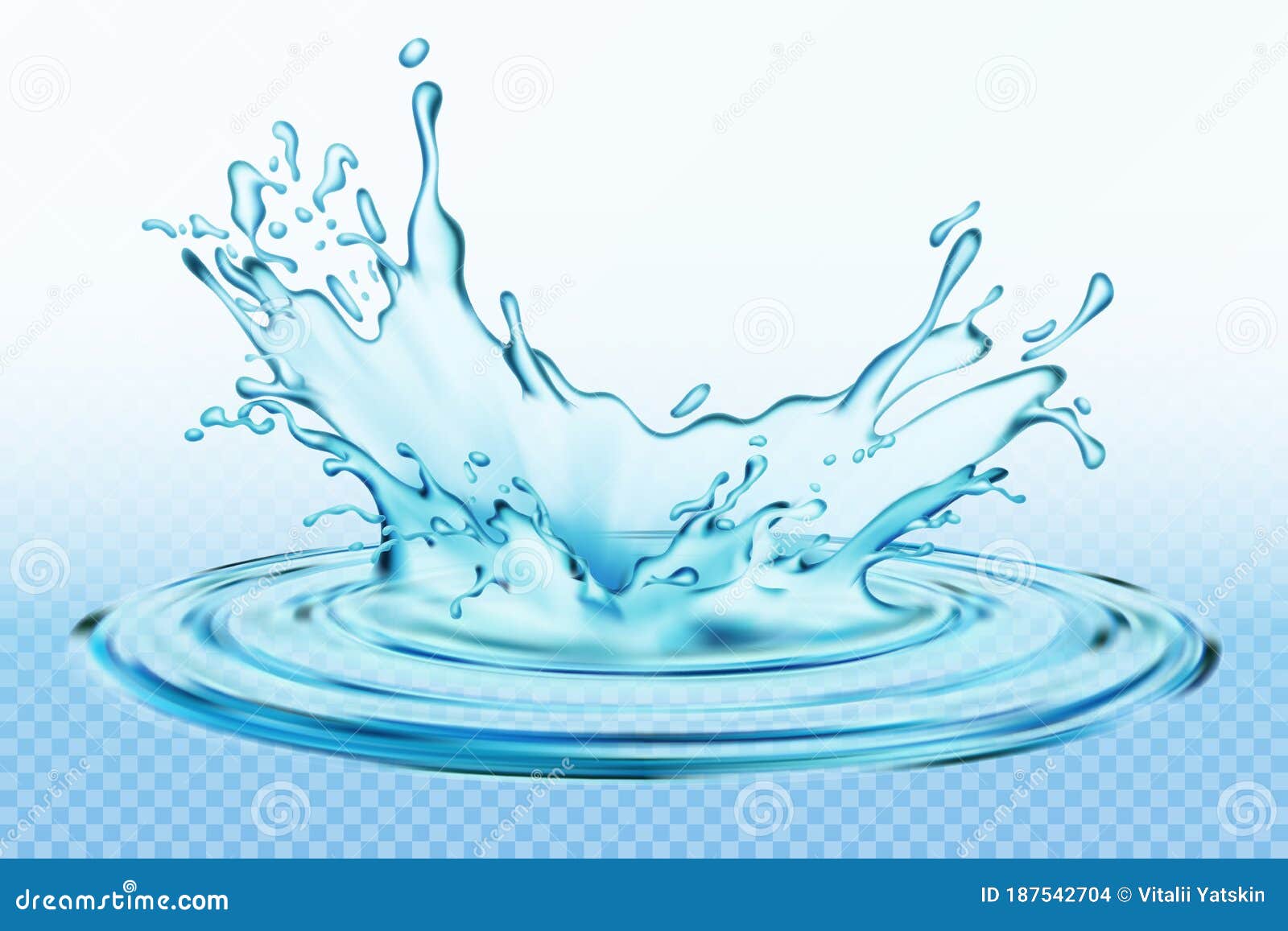 Transparent Vector Water Splash and Wave on Light Background. Design of ...
