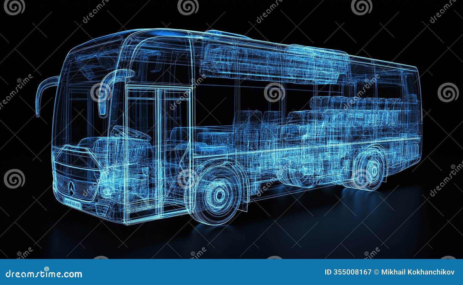 Transparent View of a Modern Bus Technology and Interior Design ...