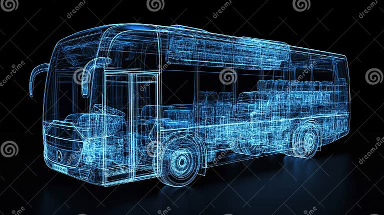 Transparent View of a Modern Bus Technology and Interior Design ...