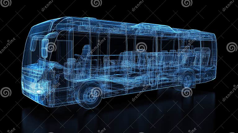 Transparent View of a Modern Bus Technology and Interior Design ...