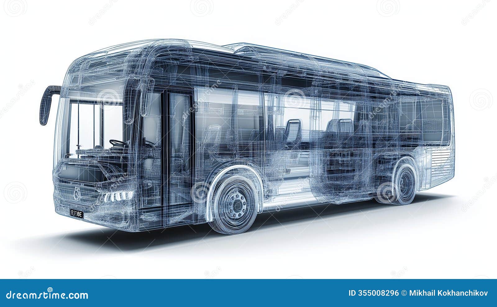Transparent View of a Modern Bus Technology and Interior Design ...