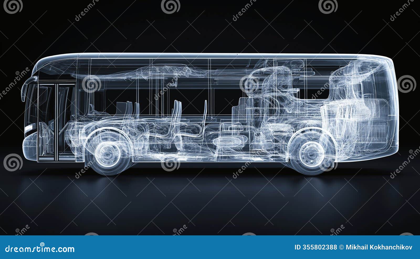 Transparent View of a Modern Bus Technology and Interior Design ...