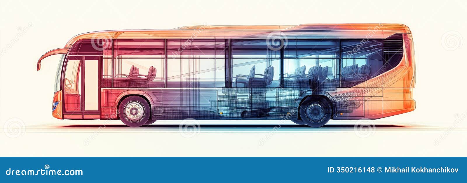 Transparent View of a Modern Bus Technology and Interior Design ...