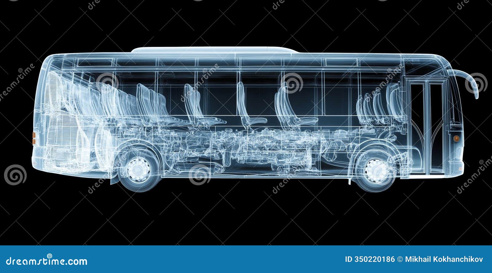 Transparent View of a Modern Bus Technology and Interior Design ...