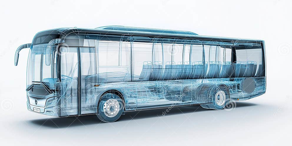 Transparent View of a Modern Bus Technology and Interior Design ...