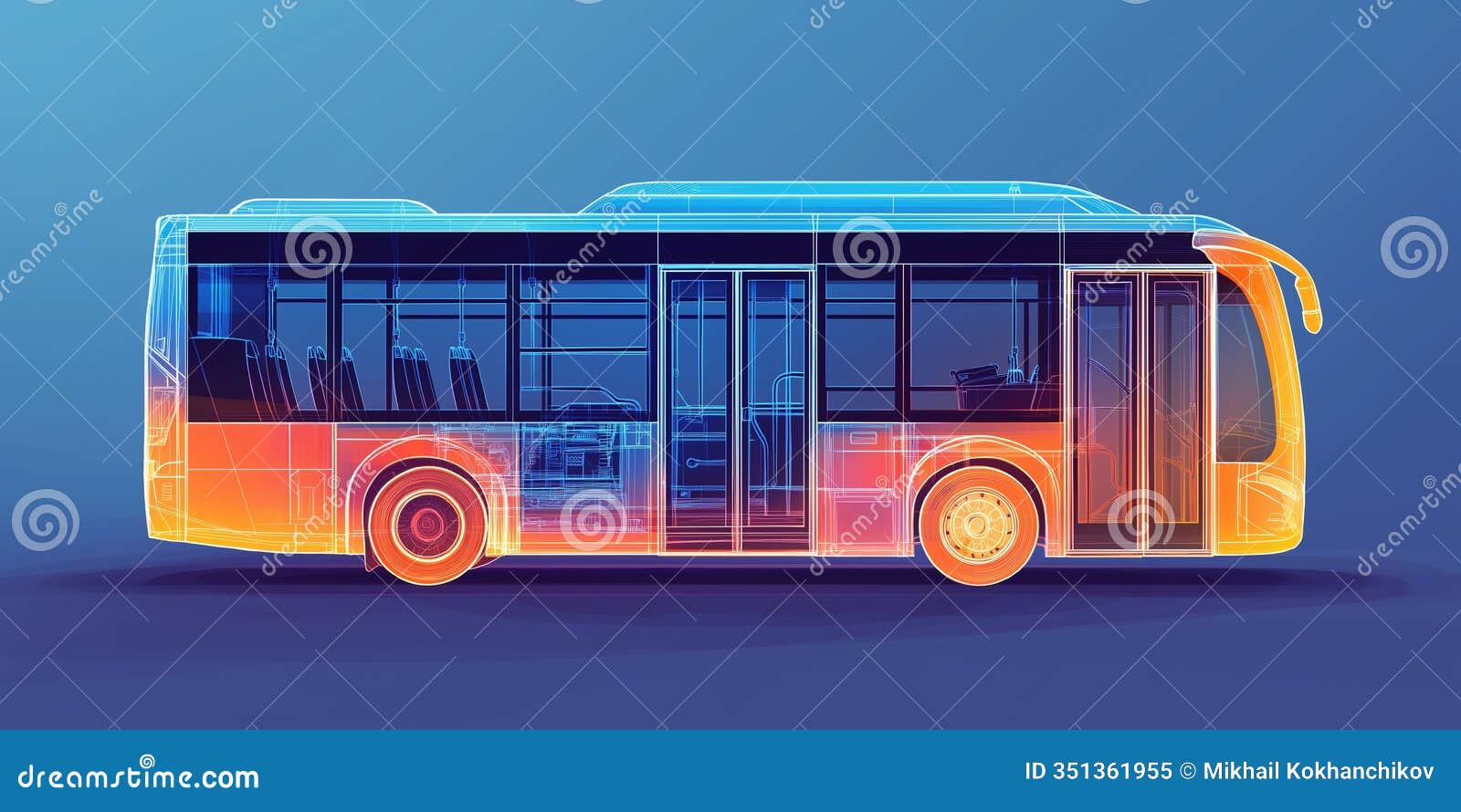 Transparent View of a Modern Bus Technology and Interior Design ...