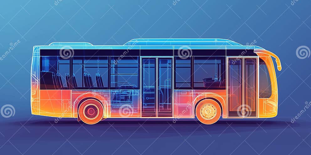 Transparent View of a Modern Bus Technology and Interior Design ...